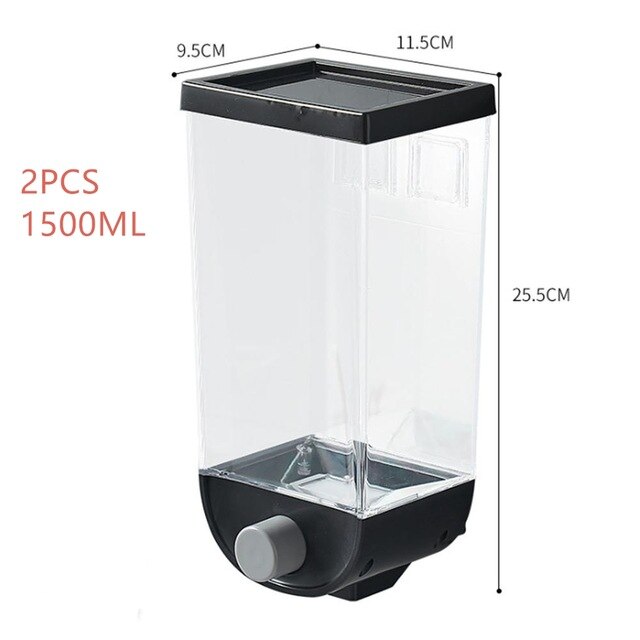 1.5L rice storage box food dispenser wall-mounted ... – Grandado