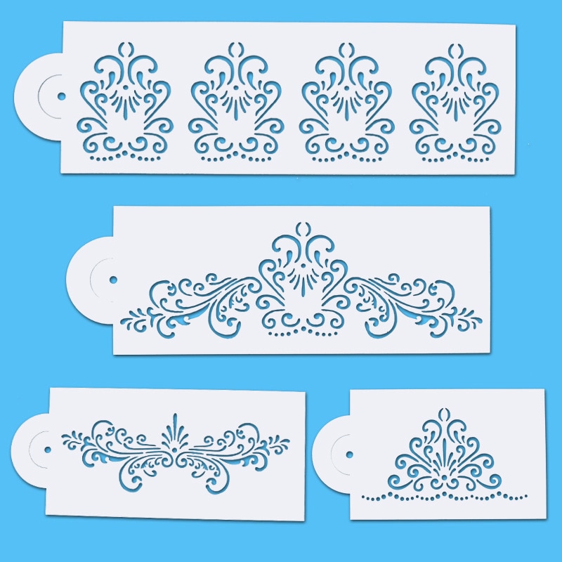 4Pcs/Set 33cm Flower Edge DIY Layering Stencils Wa... – Vicedeal