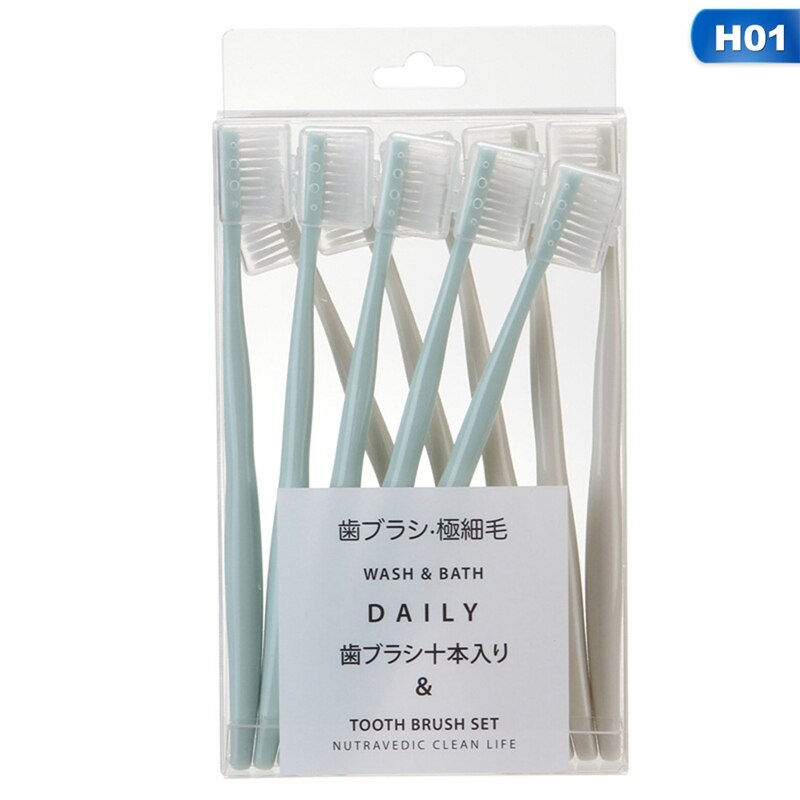 10pcs/set Travel Soft Bristle Toothbrush Adult Kid... – Grandado