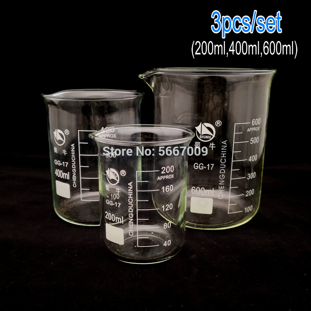 1set (200ml, 400ml, 600ml) Borosilicate Glass Beak... – Vicedeal