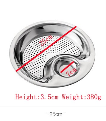 25cm 28cm stainless steel round Dumpling dish plat... – Vicedeal