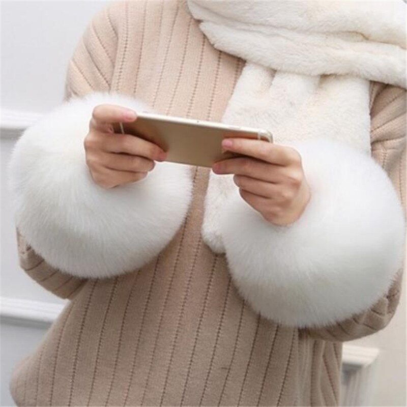 Winter Women Big Warm Wrist Cuff Short Sleeves Fau... – Vicedeal