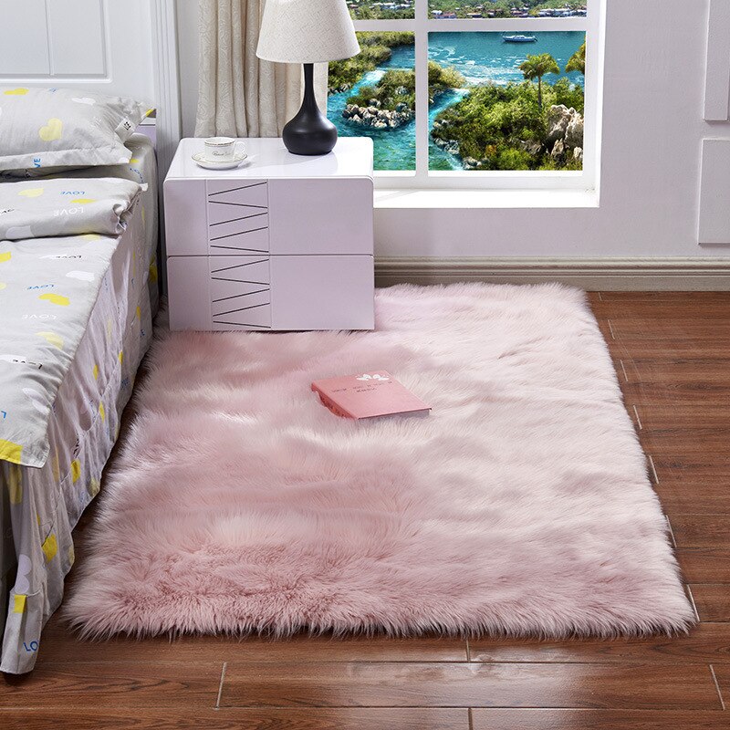 Faux fur rug plush rug large modern living room be... – Vicedeal