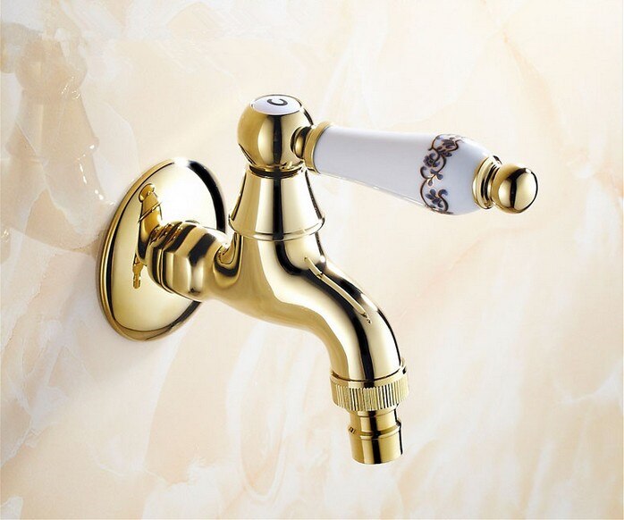 Gold Finish Brass Bibcock Faucet Tap/Mop Pool Taps... – Grandado