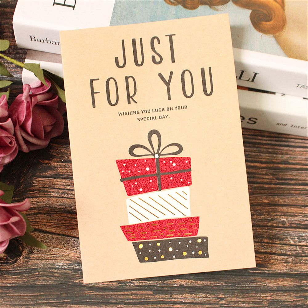 Retro Simple Kraft Paper Wishing Card Happy Birthd... – Grandado