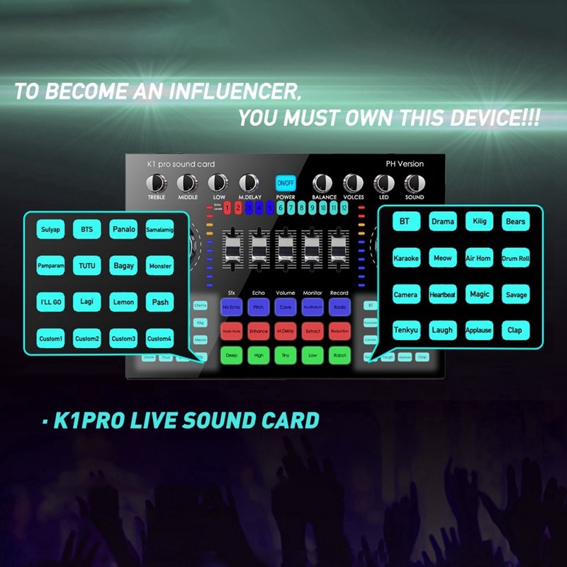 K1 Live Sound Card Portable Bluetooth Sound Card P... – Grandado