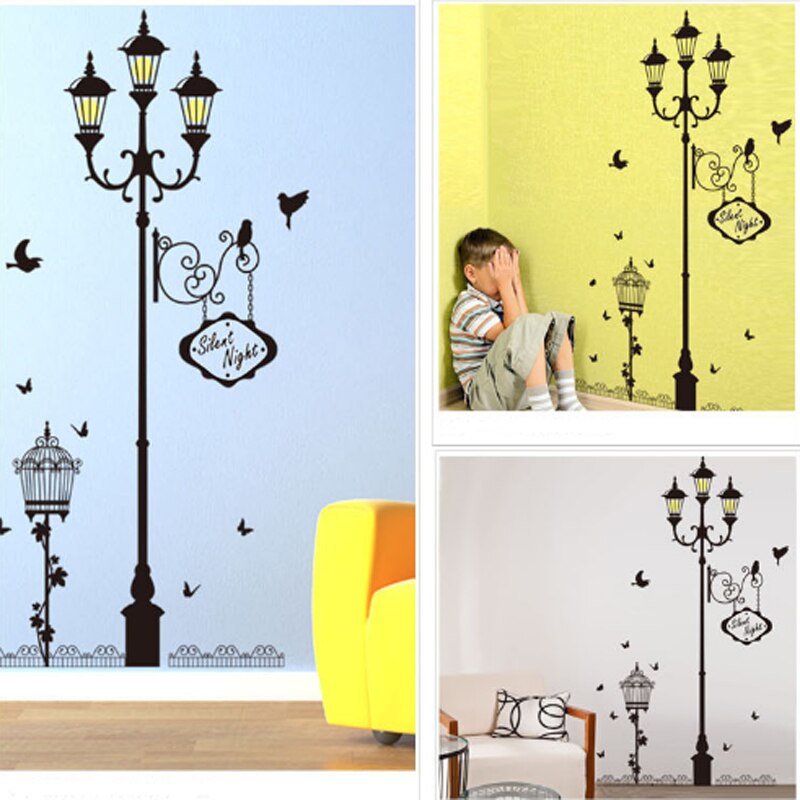 Bird Wall Stickers Antique Lamp Vinyl Living Room ... – Grandado
