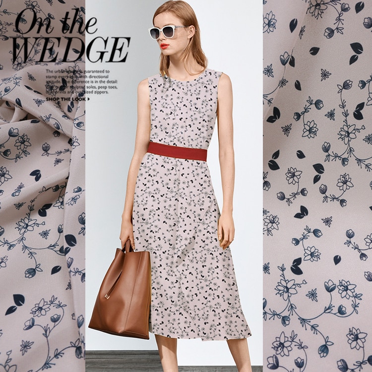 Naturlig mulberry silke crepe de chine stof stof p... – Vicedeal