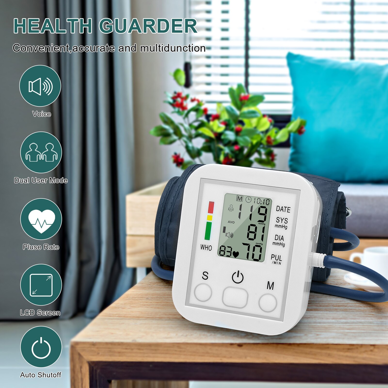 USB Digital Arm Automatic Blood Pressure Monitor &... – Grandado