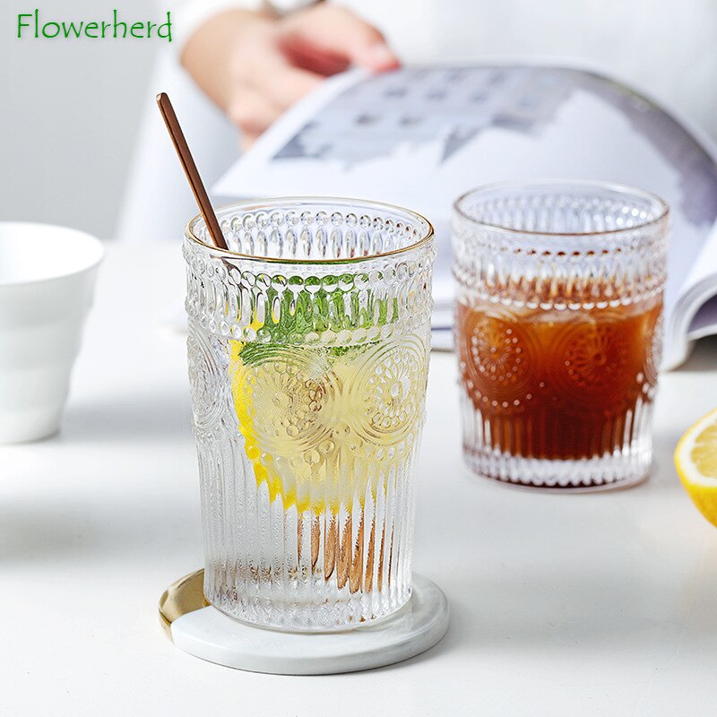 Large Outline In Gold Glass Cup Household Glass Te... – Grandado