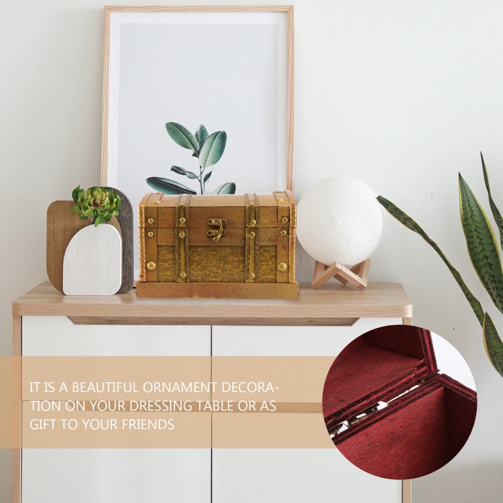 Retro Wooden Pirate Treasure Chest Box Jewelry Sto... – Grandado