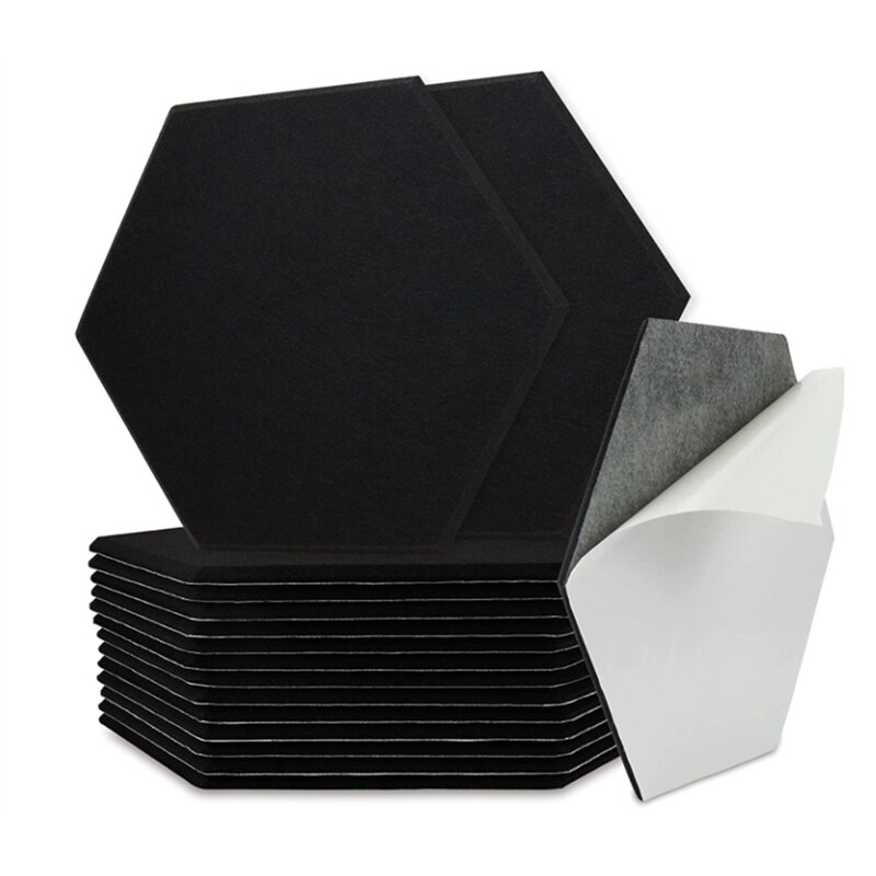 16 Pack Hexagon Acoustic Panels Beveled Edge Sound... – Vicedeal