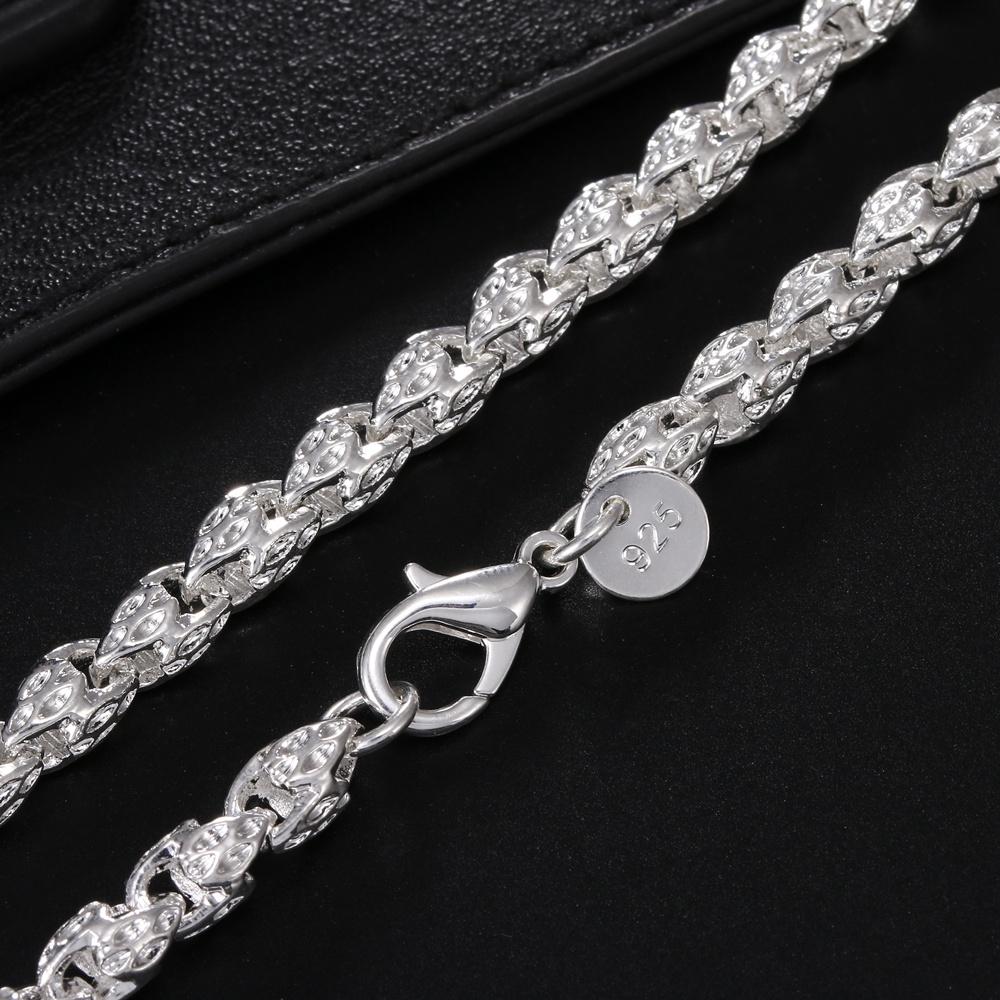 925 Zilveren Ketting Fishbone Ketting Mannen &... – Vicedeal