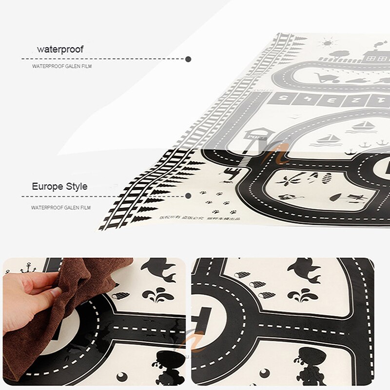 Nordic City Map Play Mat 130*100cm City Car Parkin... – Grandado