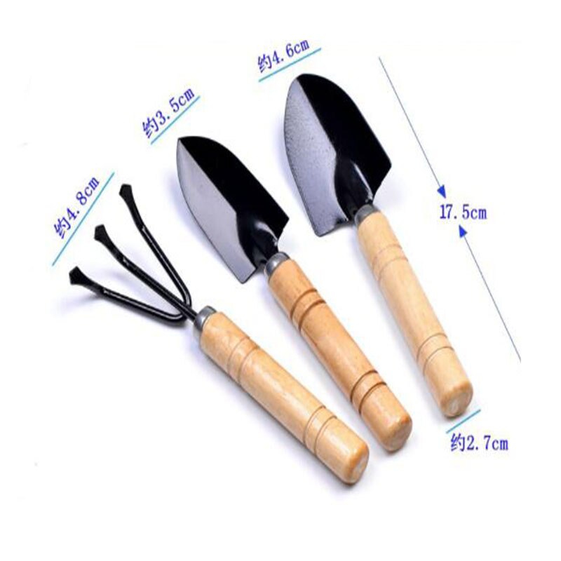 3pcs Mini Wooden Handle Shovel Rake Spade Metal He... – Vicedeal
