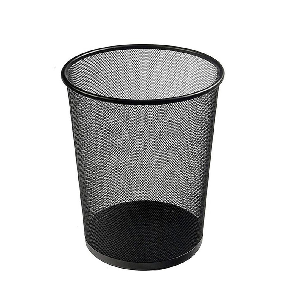 Metal Mesh Round Trash Can Wrought Iron Kitchen Wi... – Vicedeal
