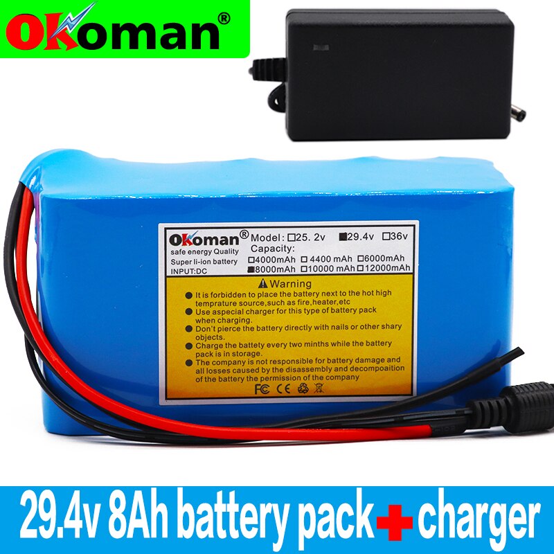 24v 8ah elcykel litiumjonbatteri 29.4v 8000 mah 15... – Vicedeal