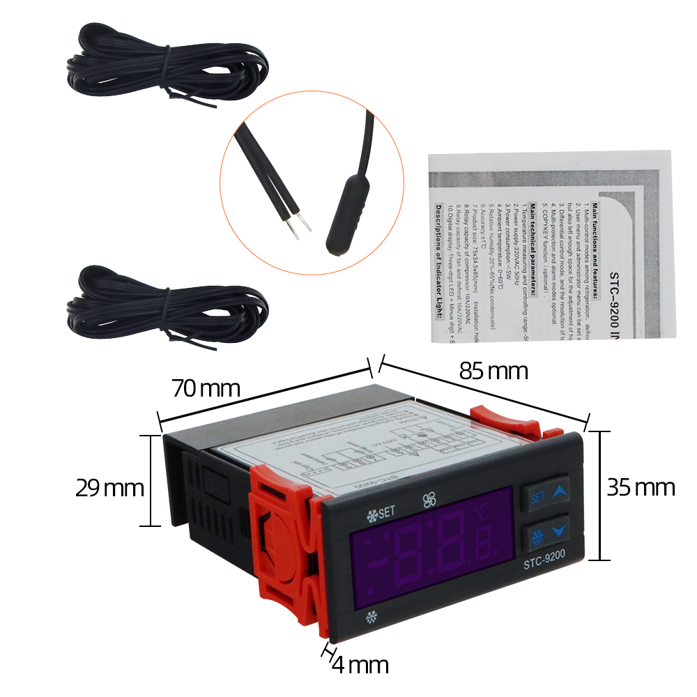 Digital Temperature Controller STC-9200 Two Relay ... – Grandado
