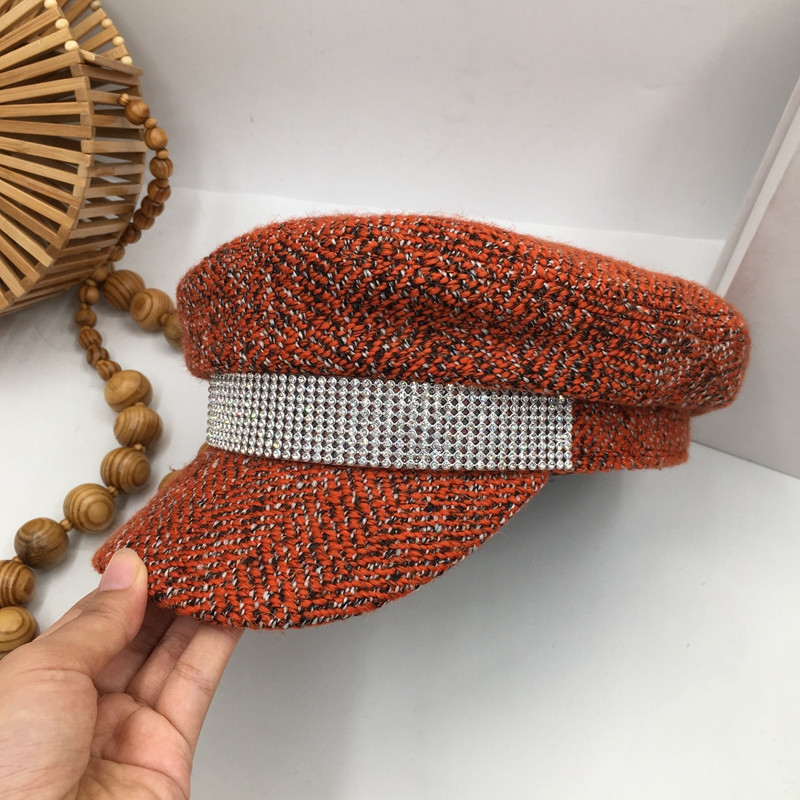 Han edition navy beret hat Korea octagonal newsboy... – Grandado