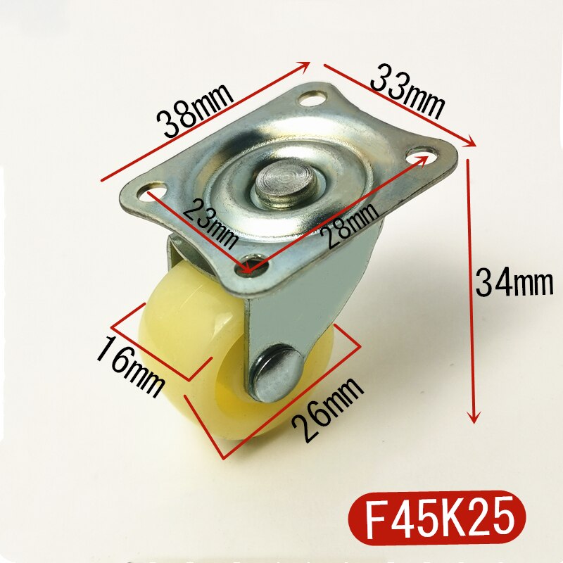 4pcs/Lot White PP Nylon Universal Swivel Casters F... – Grandado