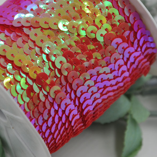 10Y Red Color Sequin Ribbon Spangle Lace Sewing De... – Grandado