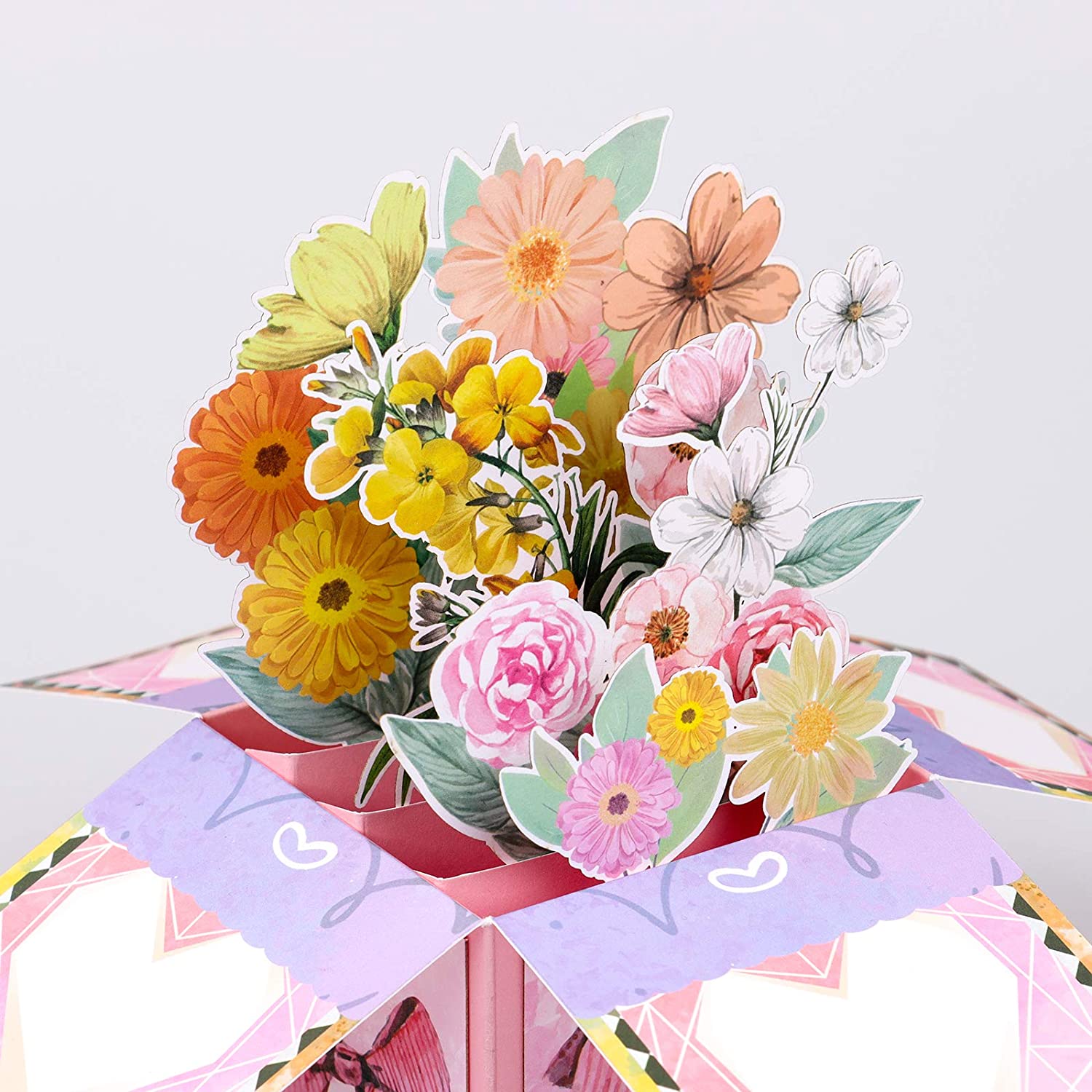 3D Pink Bouquet Pop Up Card - Perfect for Mother's... – Grandado
