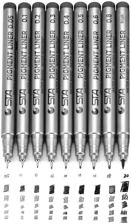 Black Waterproof Archival ink Micro Fine Point Lin... – Grandado