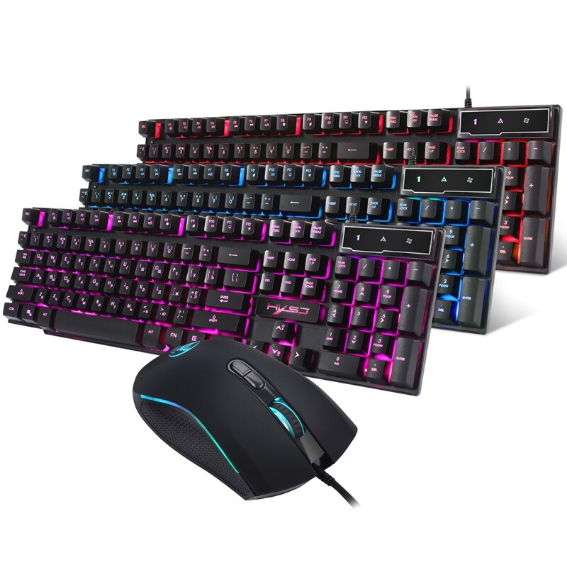 R8 Three Color Backlit USB Wired Gaming Keyboard a... – Grandado