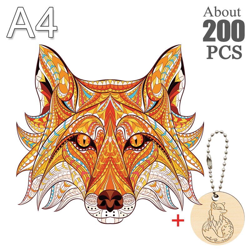 A5 Animal Jigsaw Puzzles Unique Wooden fox Puzzle ... – Grandado