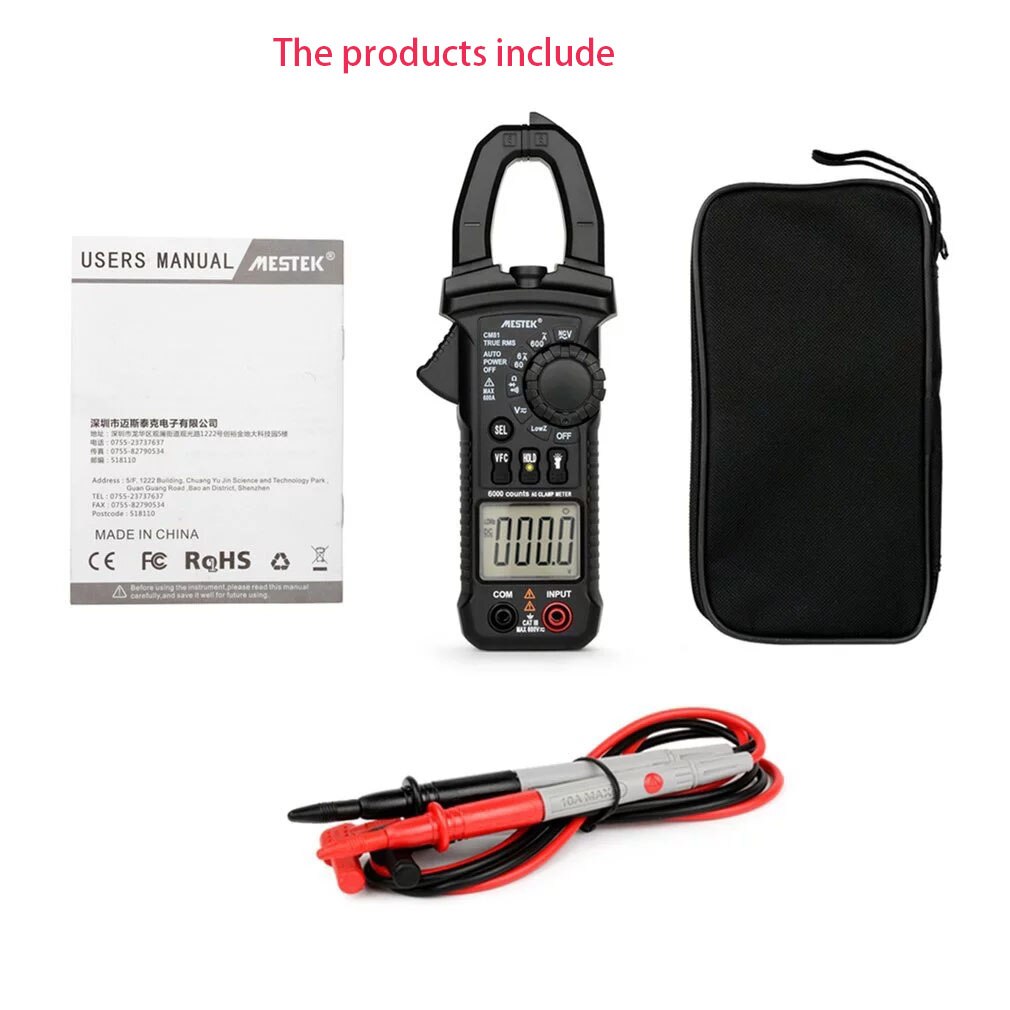 6000 Counts True RMS Digital Clamp Meter AC Curren... – Grandado
