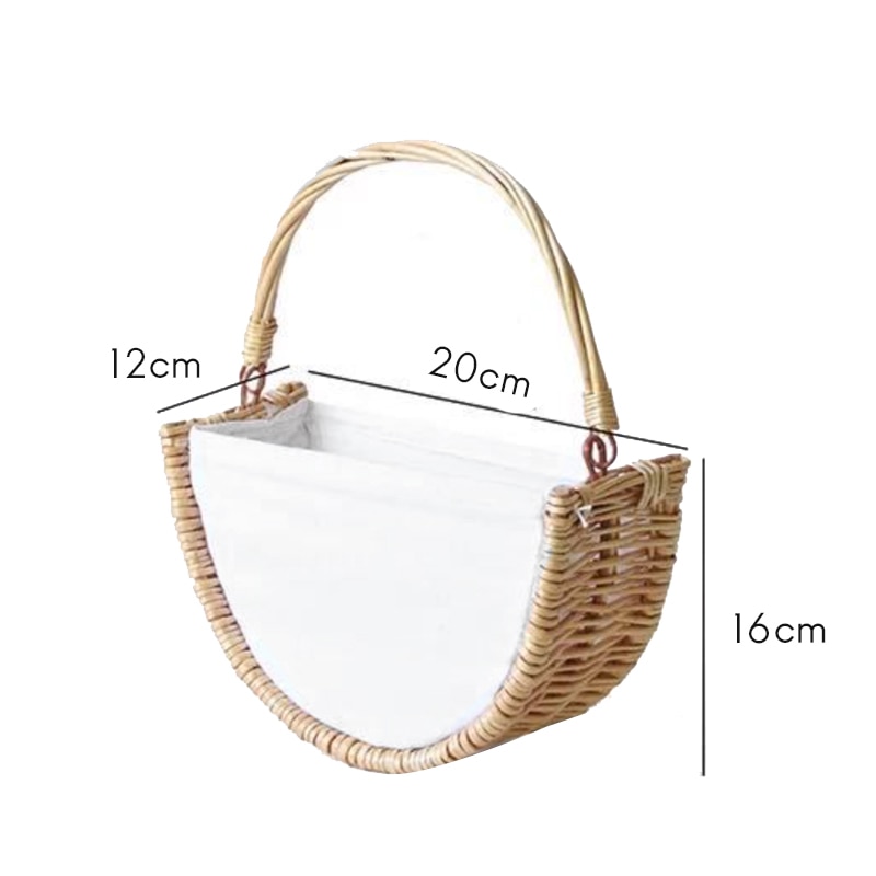 Handmade Rattan Woven Flower Basket Vegetable Frui... – Grandado