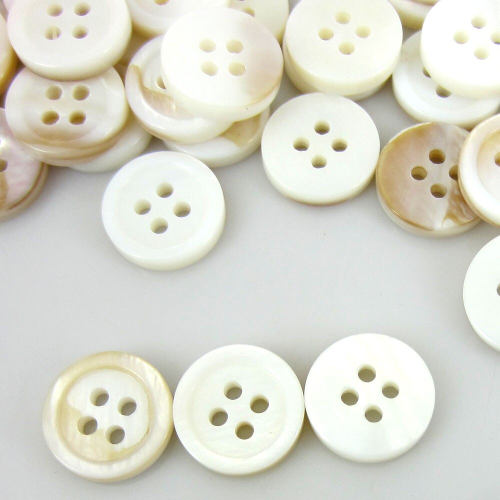 30Pcs Real Mother of Pearl Round Buttons 4 hole Se... – Vicedeal
