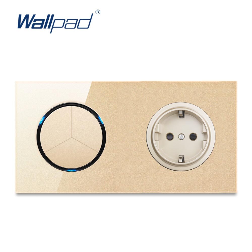 Wallpad 3 Gang 2 Way With 16A EU German Wall Power... – Grandado