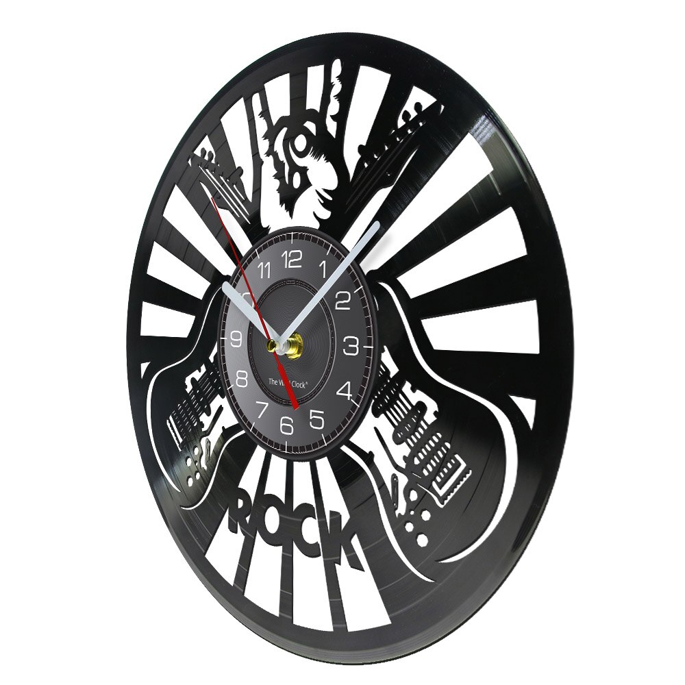 Rock Hand Sign Wall Art Wall Clock Music Room Wall... – Grandado