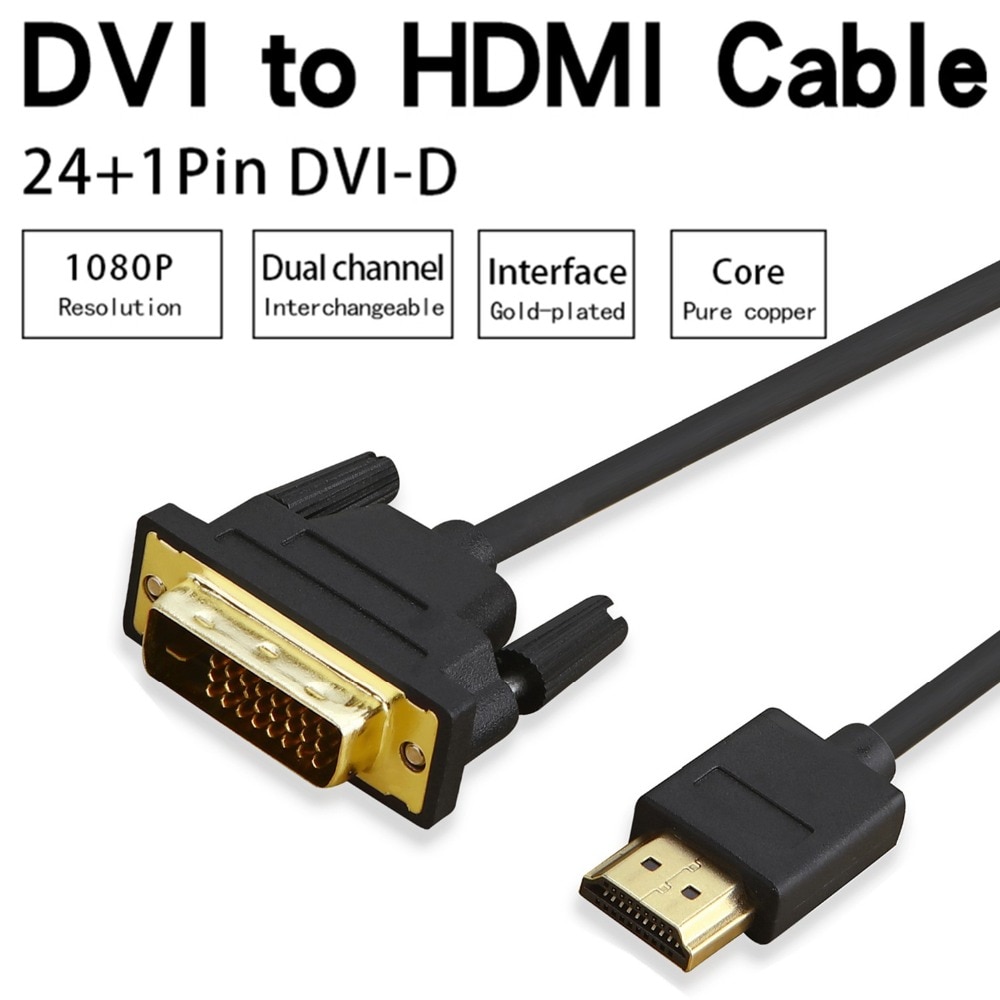 HDMI naar DVI Kabel Dual Link DVI-D 24 + 1 naar HD... – Vicedeal