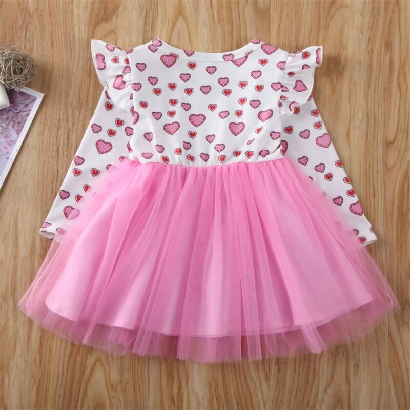 Spring Toddler Baby Girl Valentine's Day Heart Tut... – Grandado