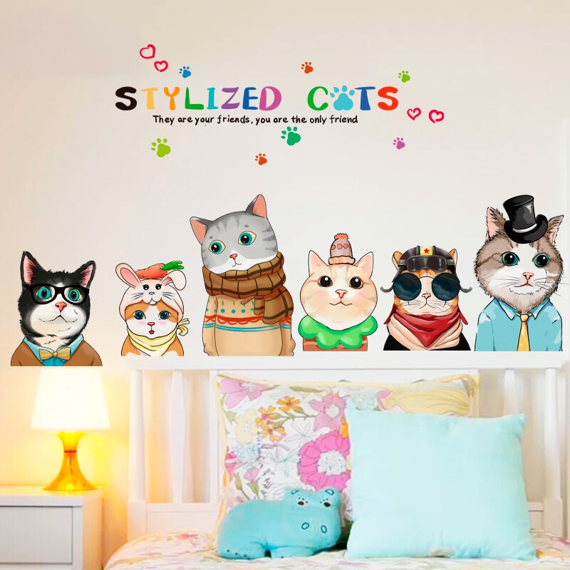 Ballet Girl Dancer Wall Stickers DIY Cartoon Cats ... – Grandado