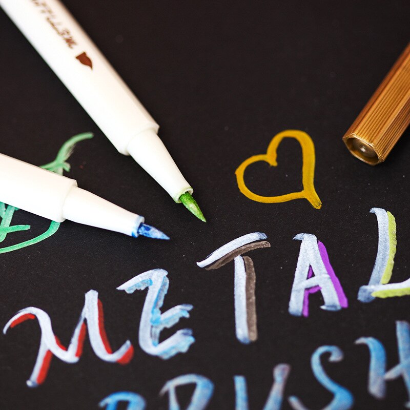 10 colors set writing brush calligraphy marker pen... – Vicedeal