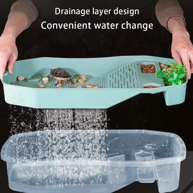 D0AD Reptile Habitat Turtle Tank Plastic Aquarium ... – Vicedeal