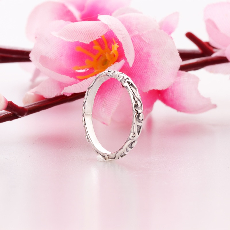 Mode Zilveren Kleur Rose Regal Band Ring Voor Vrou... – Vicedeal