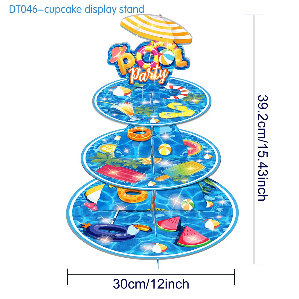 25Pcs Hawaii Summer Time Swimming Pool Fruit Happy... – Grandado