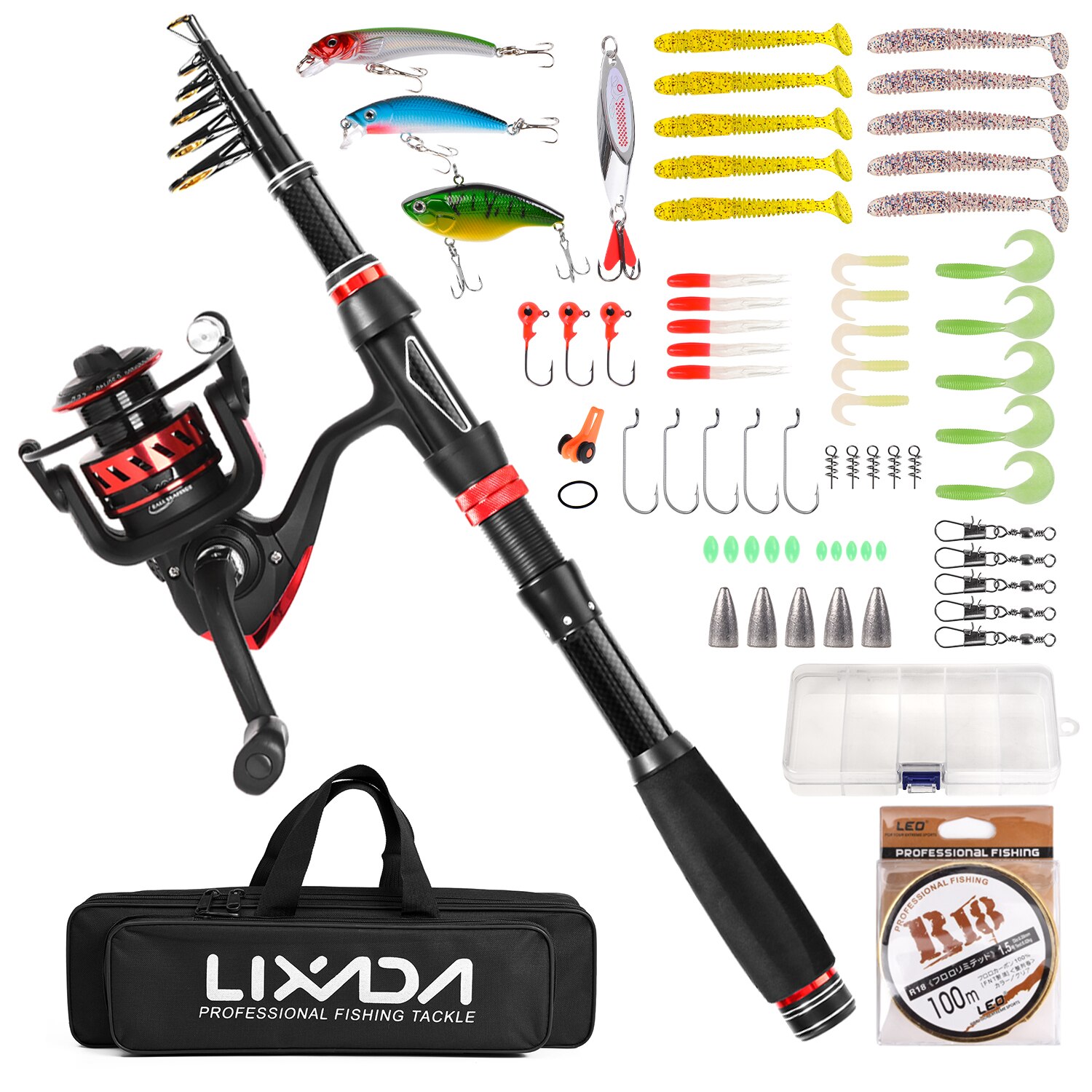 Lixada Hengel Reel Combo Carbon Fiber Telescopisch... – Grandado