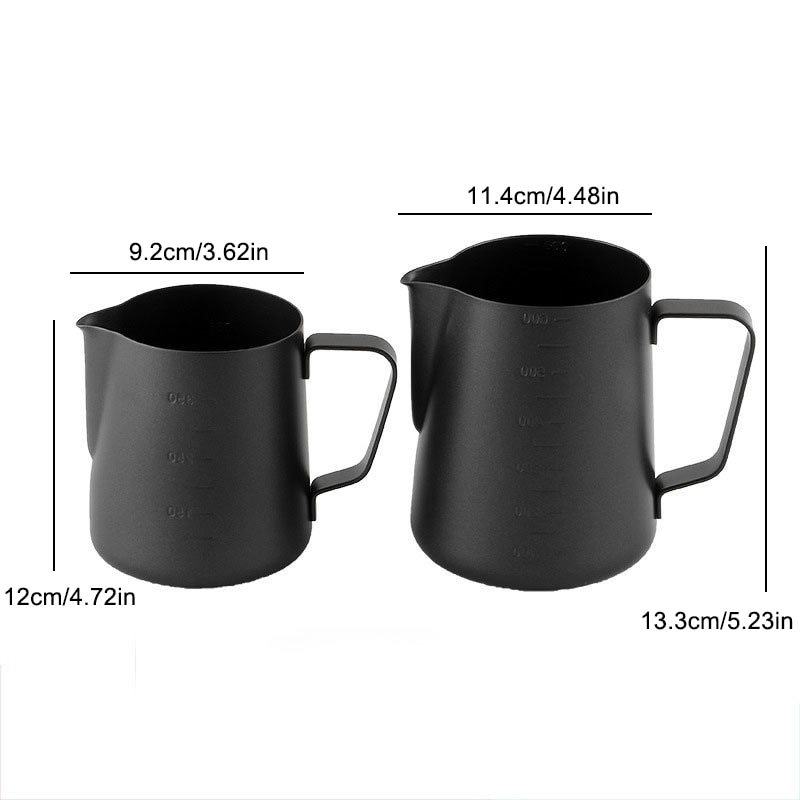 Black Thicken Stainless Steel Pitcher Milk Frothin... – Grandado