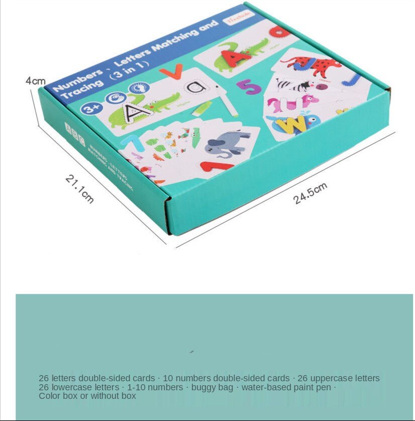 English Alphabet Letters Numbers Matching Card Woo... – Grandado