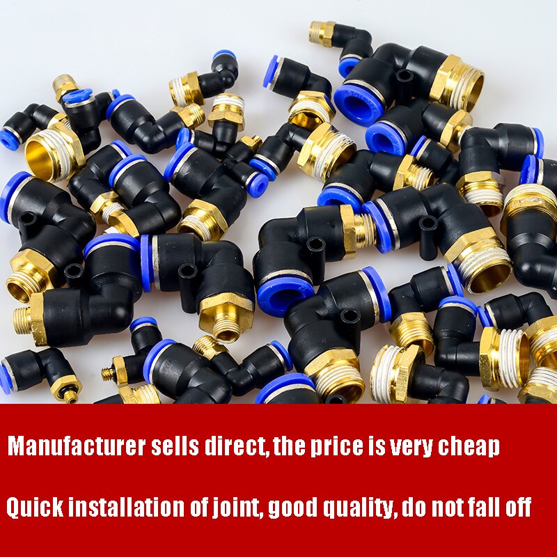 PL Elbow 50pcs Lot 4-M5 6-M5 Air Connector Pneumat... – Grandado