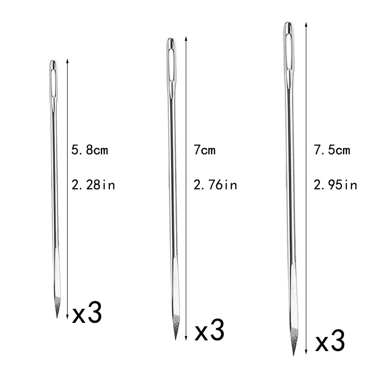Nonvor 10 Stuks Lederen Naalden Grote Eye Hand Naa... – Vicedeal