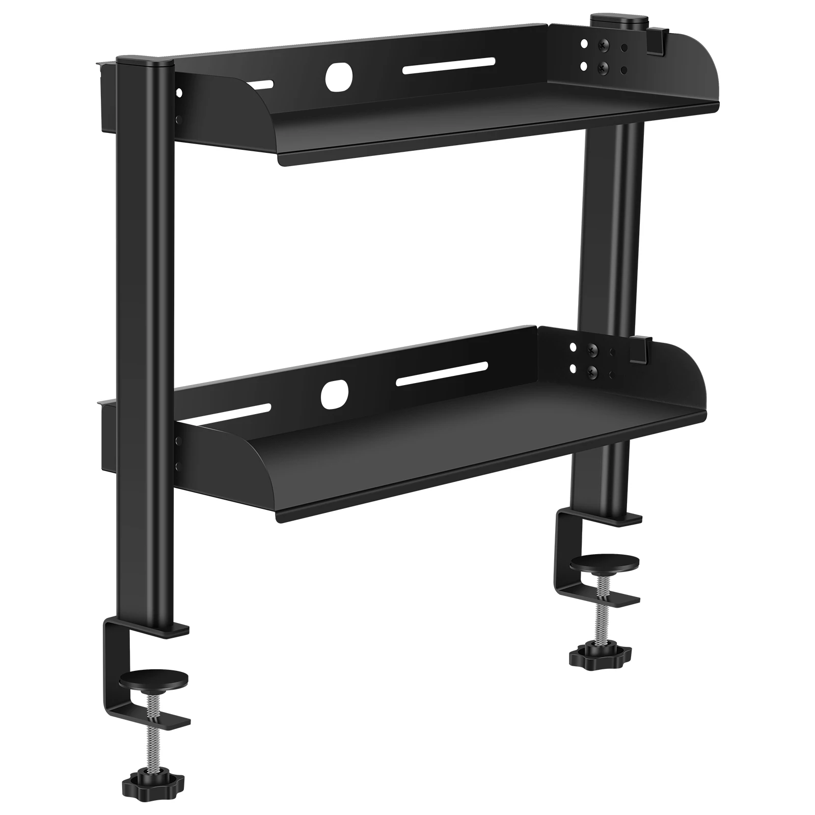 2 Tiers Clamp-on Desk Shelf No Drill Desk Organize... – Grandado