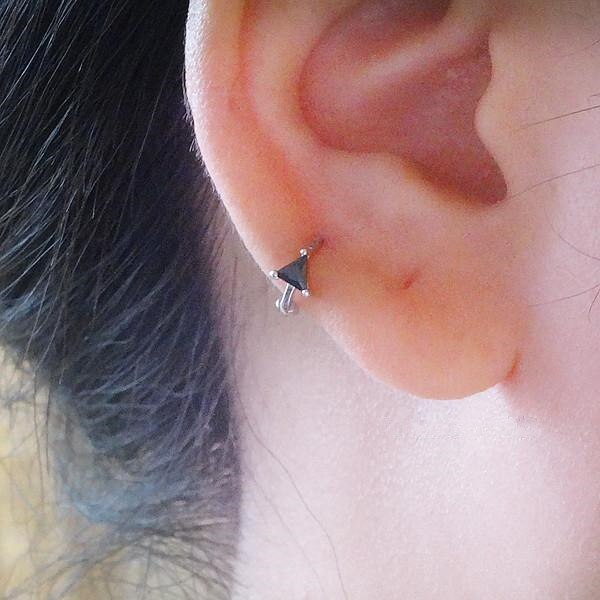 925 silver earring triangular small ear bone ear b... – Grandado