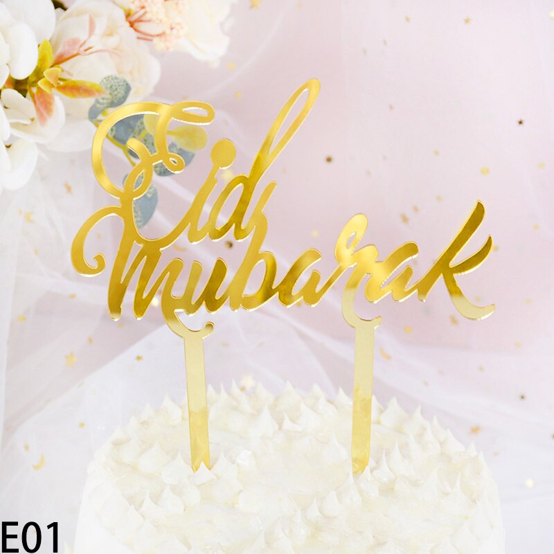 Eid Mubarak Cake Toppers Golden Acryl Maan Cake To... – Vicedeal