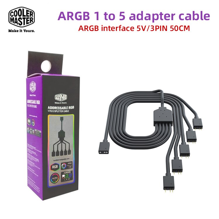 Cooler Master 1 Tot 5 3PIN 5V Argb Fan Adapterkabe... – Vicedeal